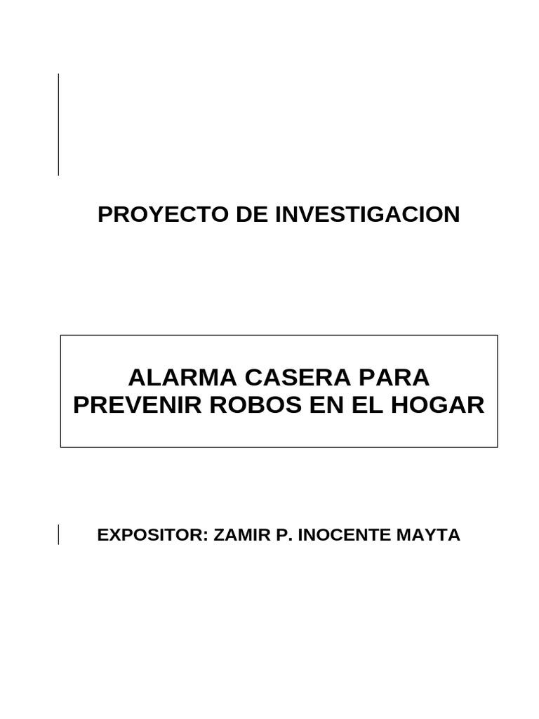 Proyecto Alarma Casera Contra Robos | PDF