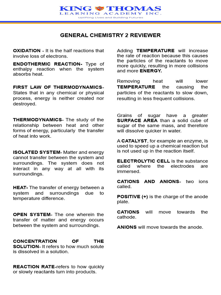 Genchem 2 Reviewer | PDF