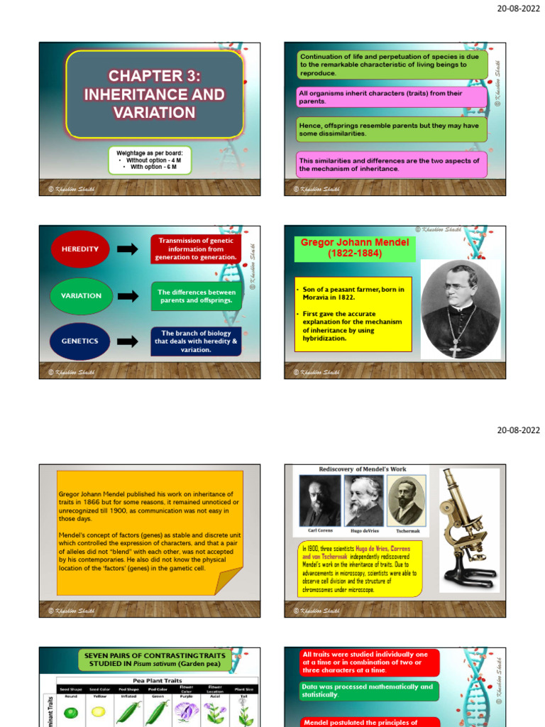 Chapter 3 - Inheritance and Variation | PDF