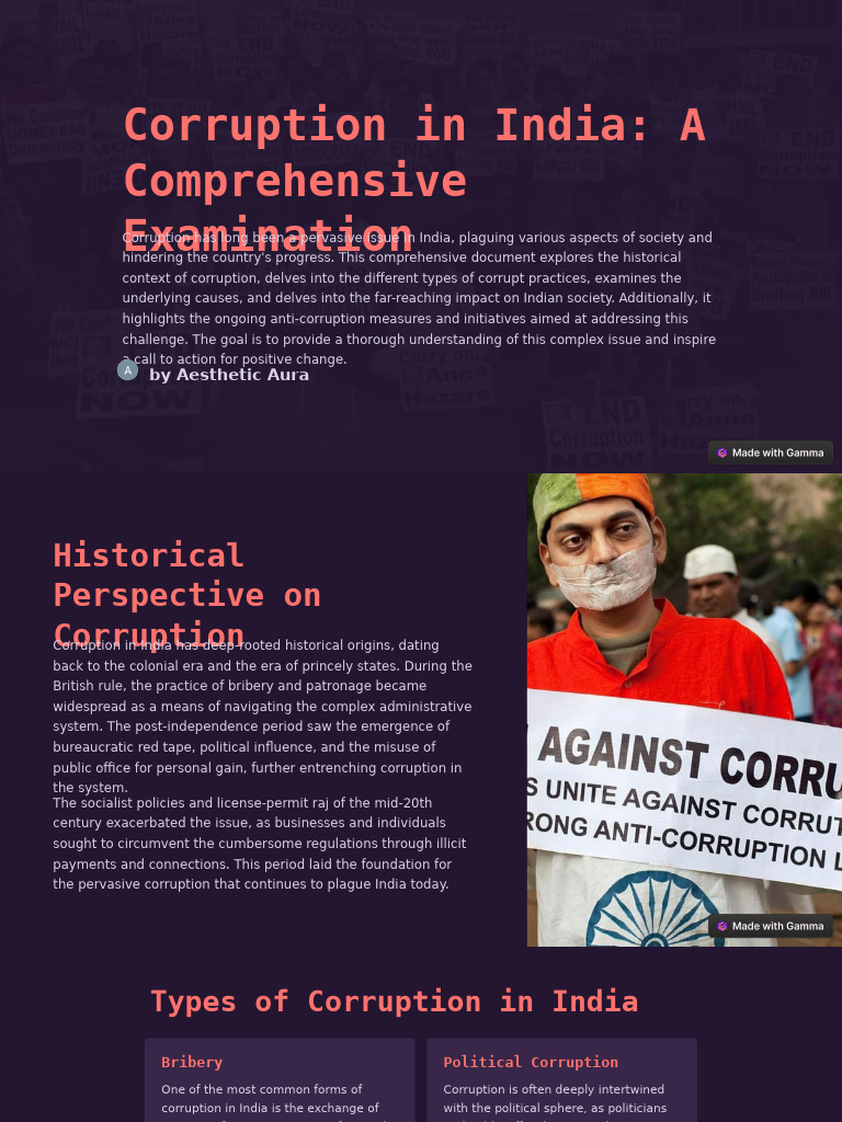 Corruption in India A Comprehensive Examination | PDF