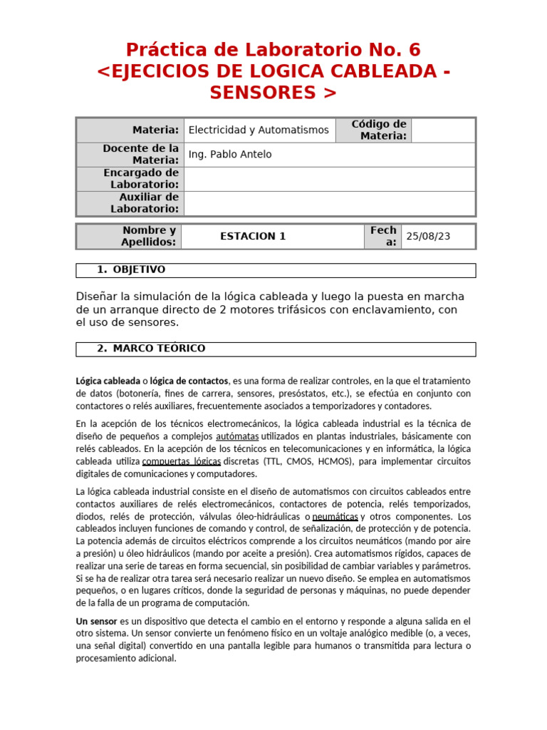 Práctica De Laboratorio No 6 Pdf
