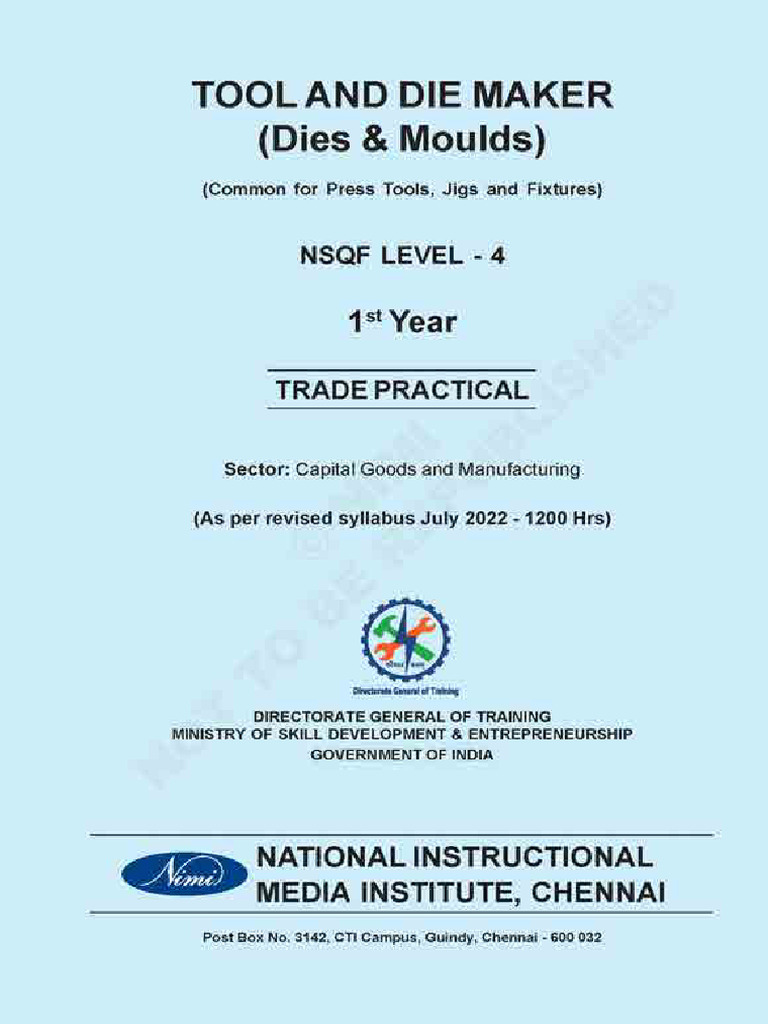 Tool and Die Maker (Dies & Moulds) - 1st Year Practical | PDF