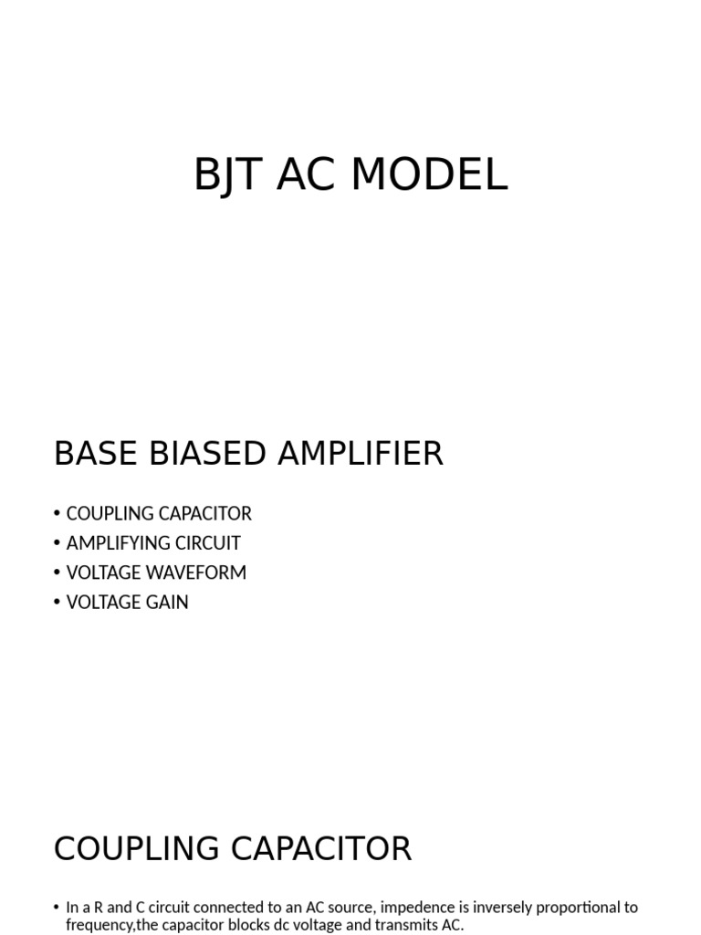 Base Biased Amplifier Notes Mod1 | PDF