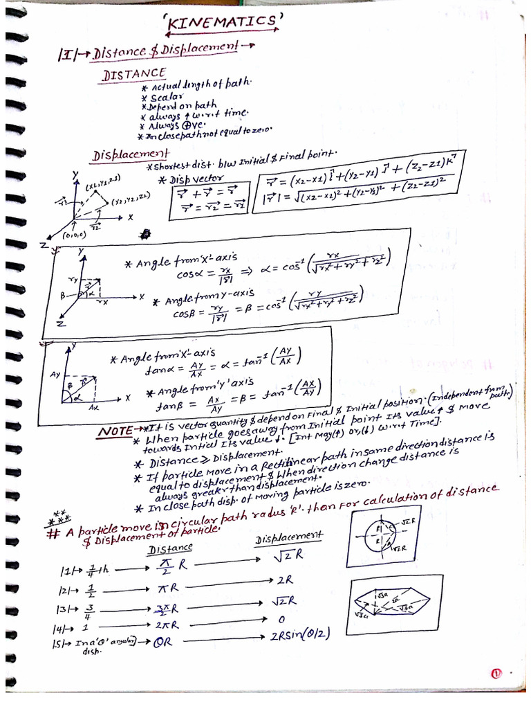 Kinematics Class Notes | PDF Kinematics Class Notes | PDF