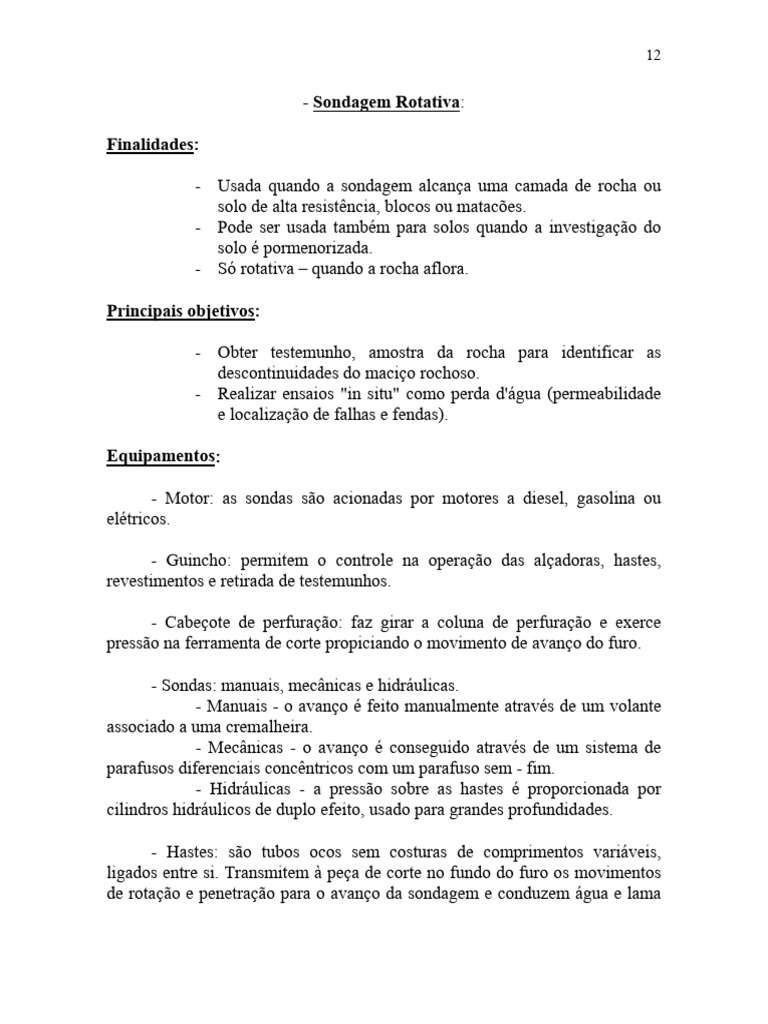 mecSolosII Aula2 investigacaogeotecnicaparteII | PDF