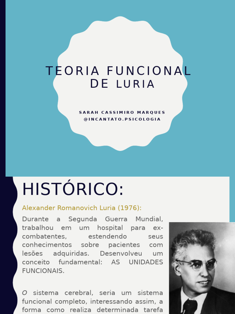 Teoria funcional de Luria. Bases e leis. Slide 1 | PDF