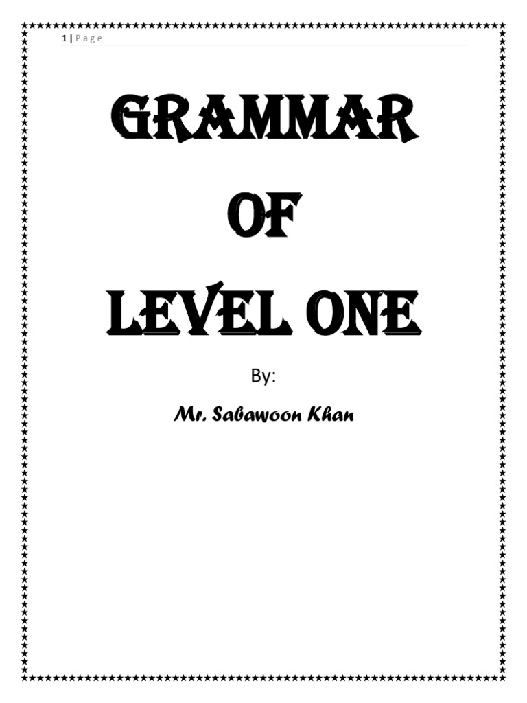 Grammar of Level One | PDF