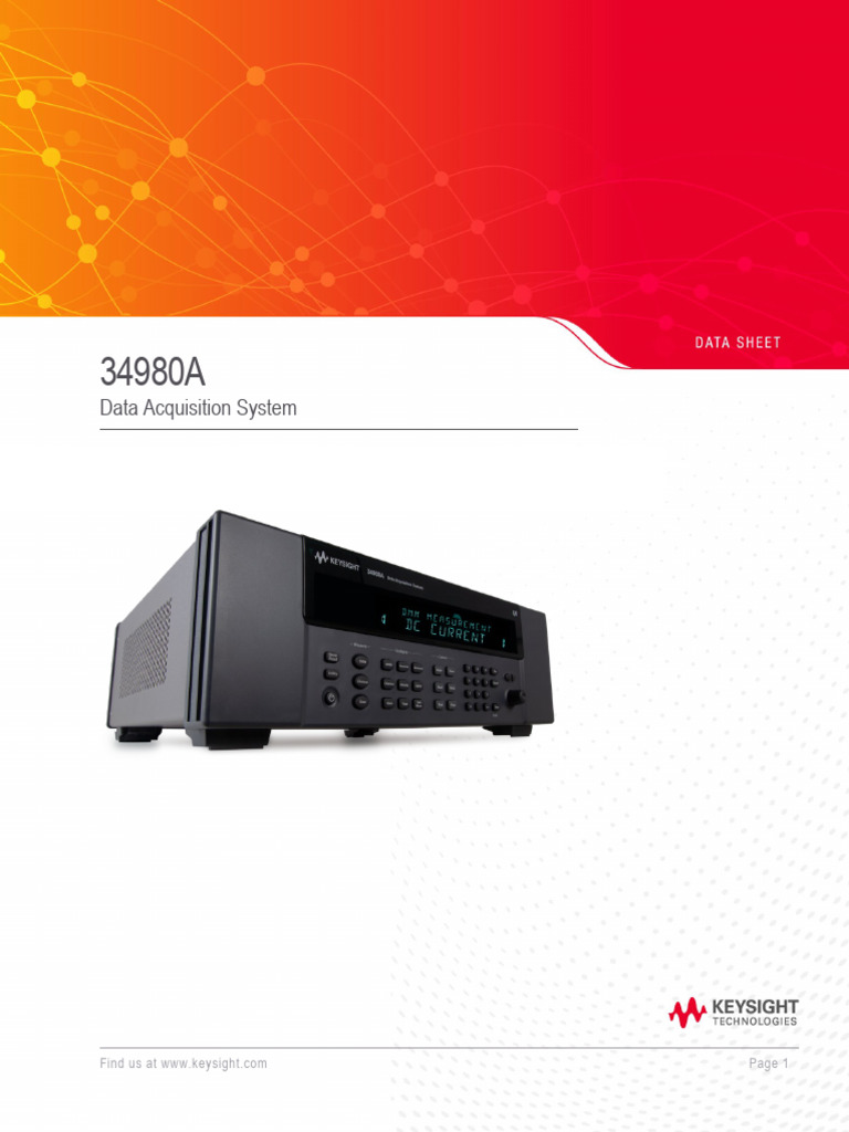 Datasheet - Electrómeter Keysight 34980A | PDF