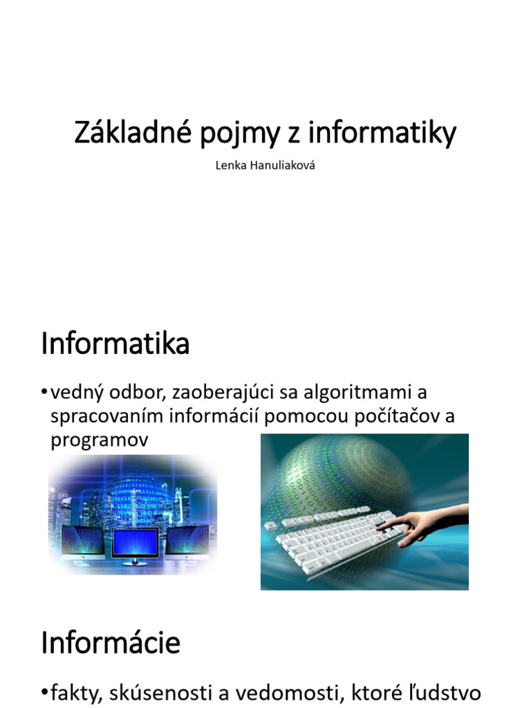 Základné Pojmy Z Informatiky | PDF
