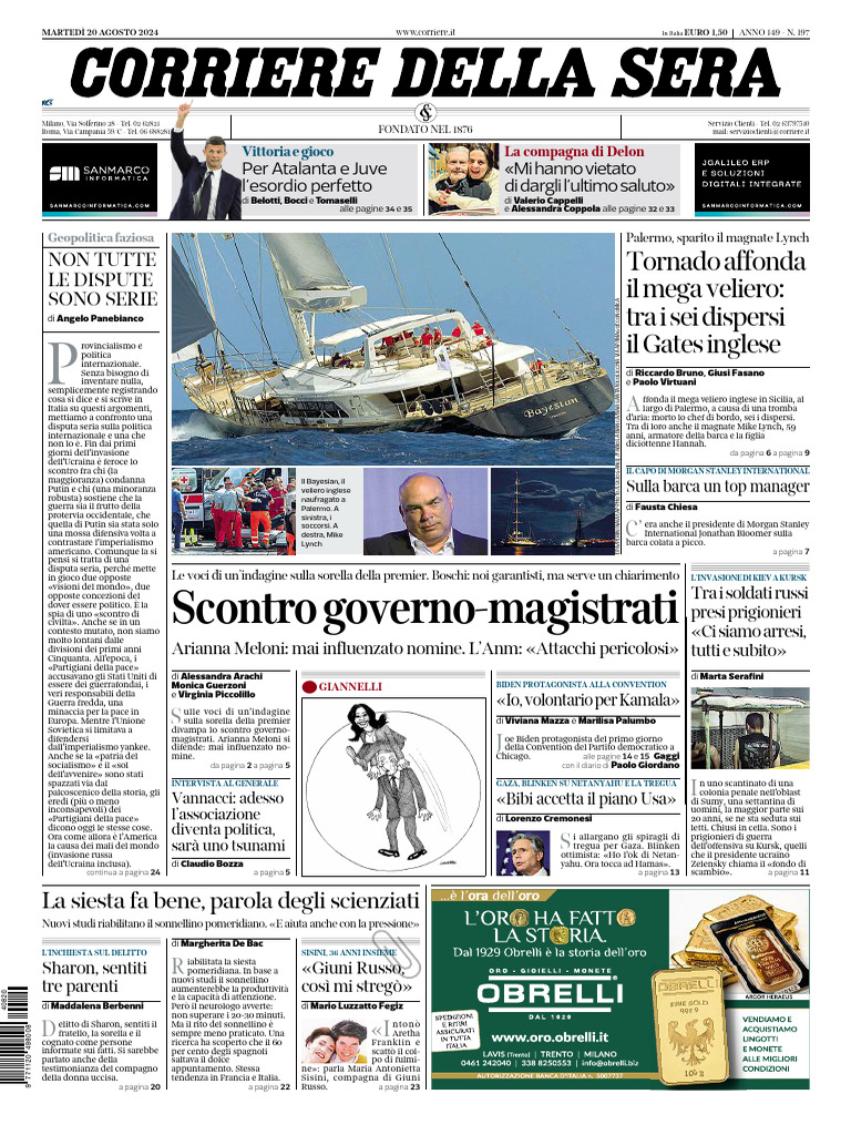 Corriere Della Sera Nazionale 2024-08-20 | PDF