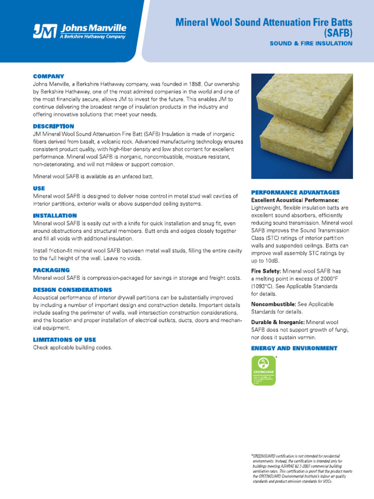 FICHA TECNICA John-Mansville-SAFB | PDF