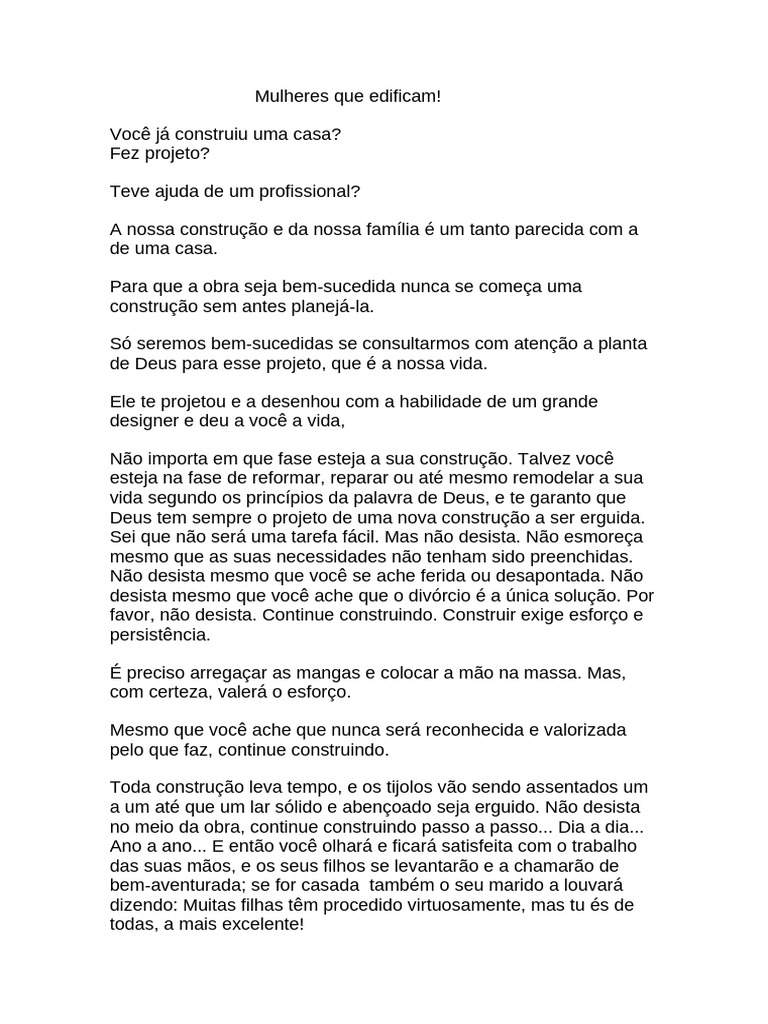 Mulheres Que Edificam | PDF