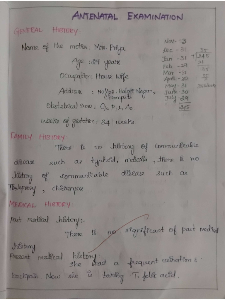 Antenatal Assessment | PDF