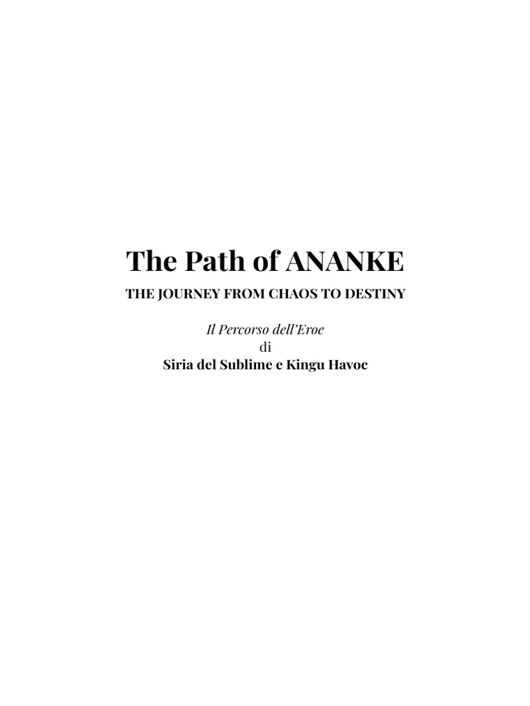 The Path of Ananke | PDF