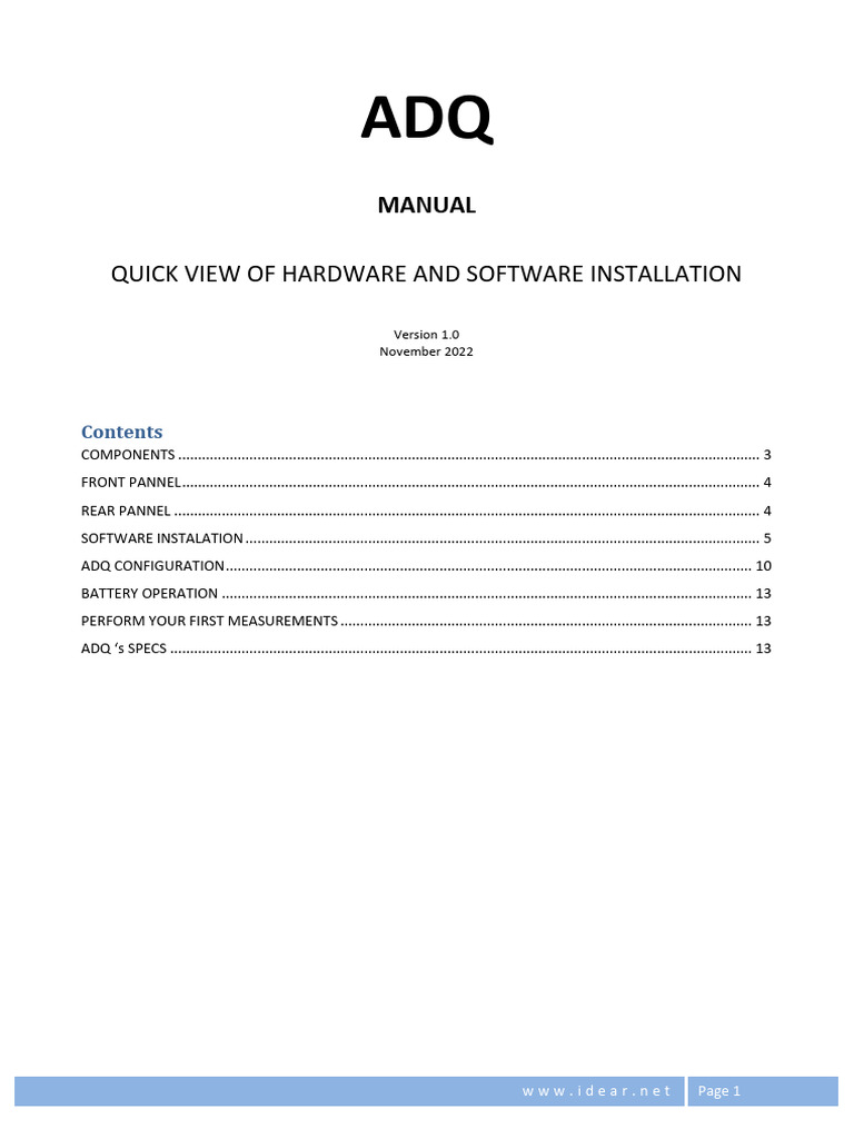 ADQ Manual e | PDF