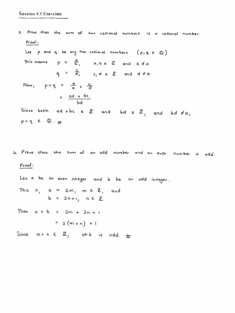 MATM1622 EXERCISES Chapter 4 Proofs Solutions | PDF