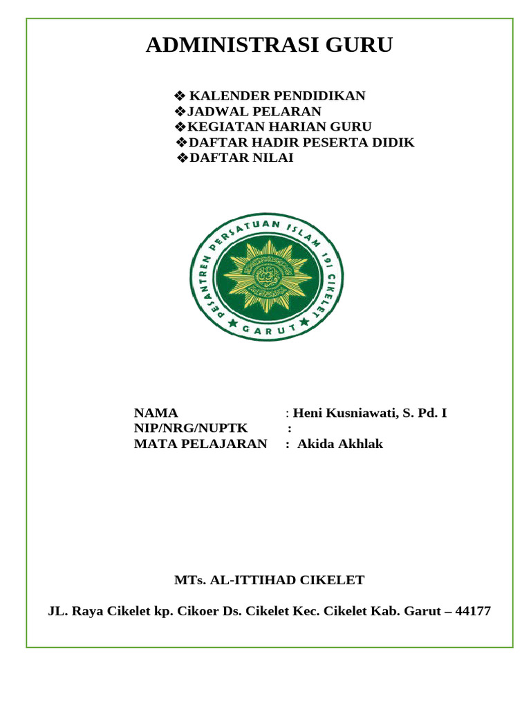 Administrasi Guru | PDF