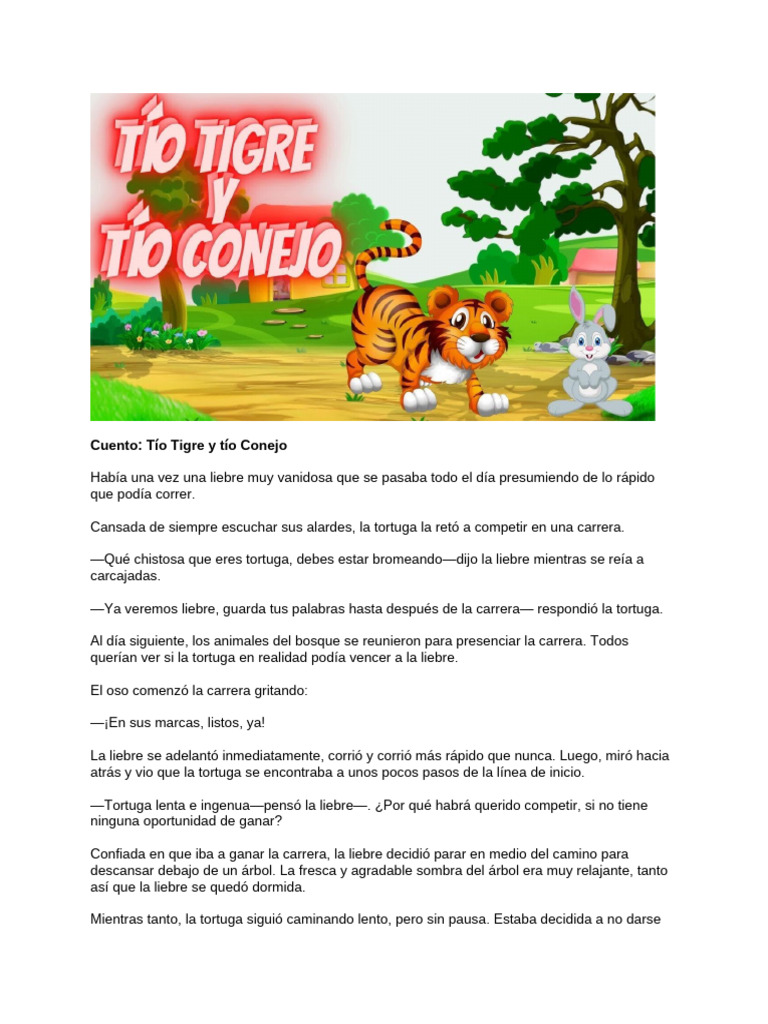 Cuento Tío Tigre Y Tío Conejo Pdf