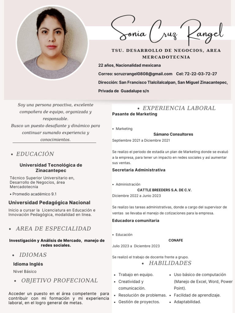 CVSonia Cruz Rangel | PDF