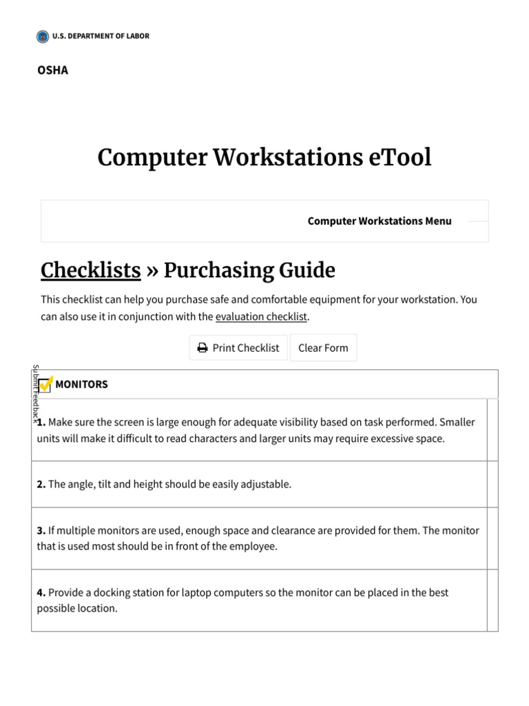 Etools - Computer Workstations - Checklists - Purchasing Guide ...
