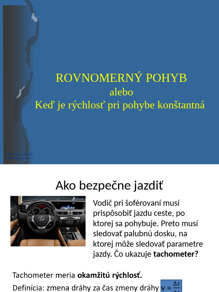 03 Rovnomerny Pohyb | PDF