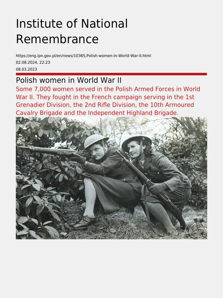Polish Women in World War II | PDF