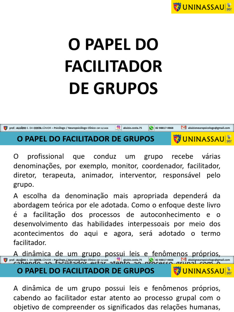 Papél do facilitador de grupos | PDF