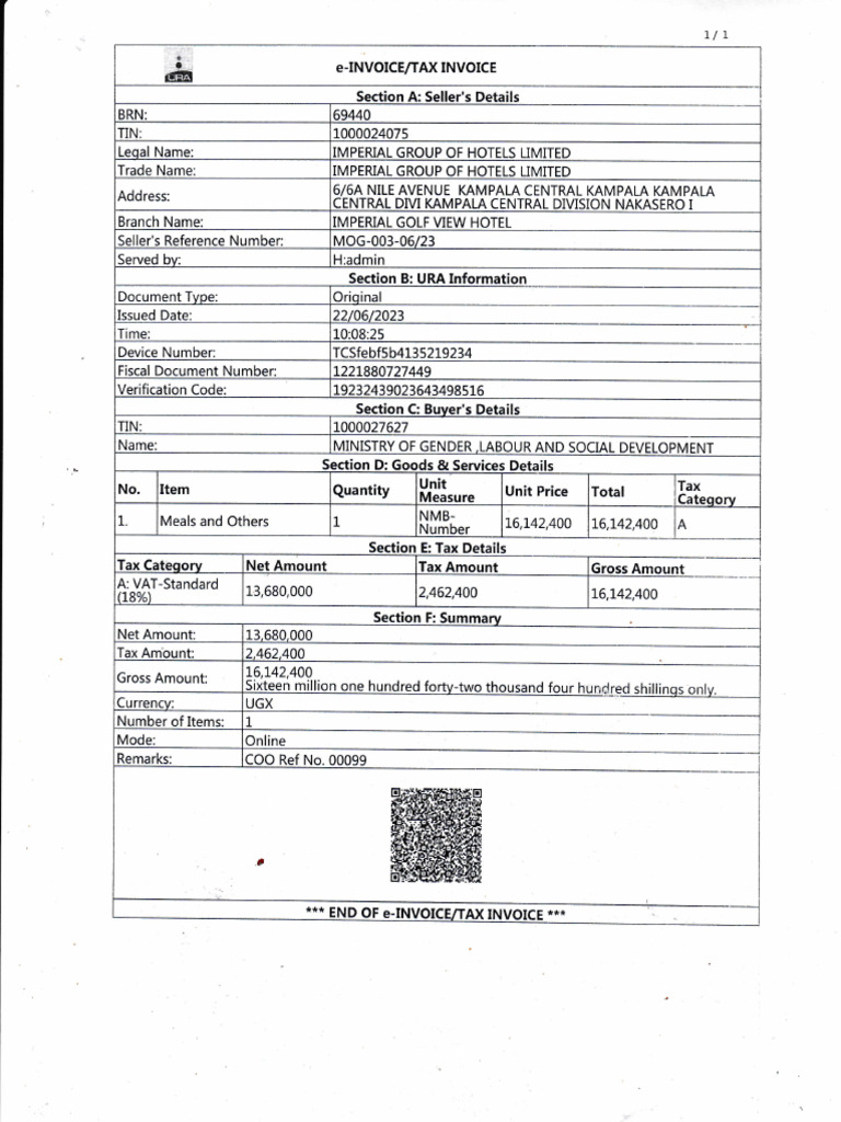 Tax Invoice Golf | PDF
