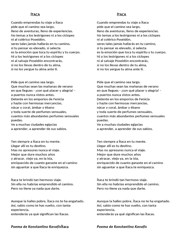 Poema - Ítaca | PDF