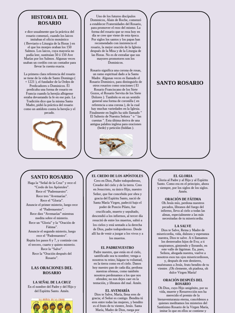 Triptico Del Santo Rosario 3 | PDF