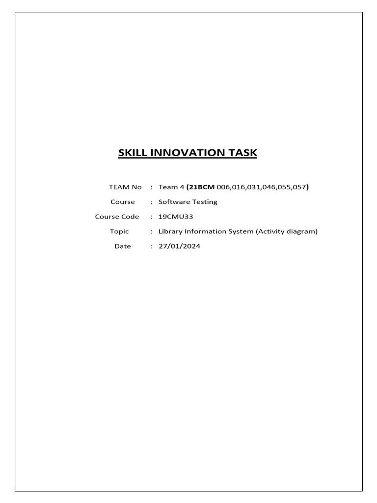Activity Diagram for Library Information System | PDF