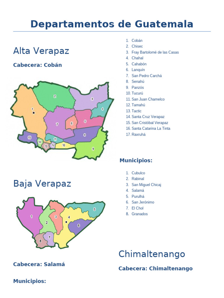 Departamentos y Municipios de Guatemala | PDF