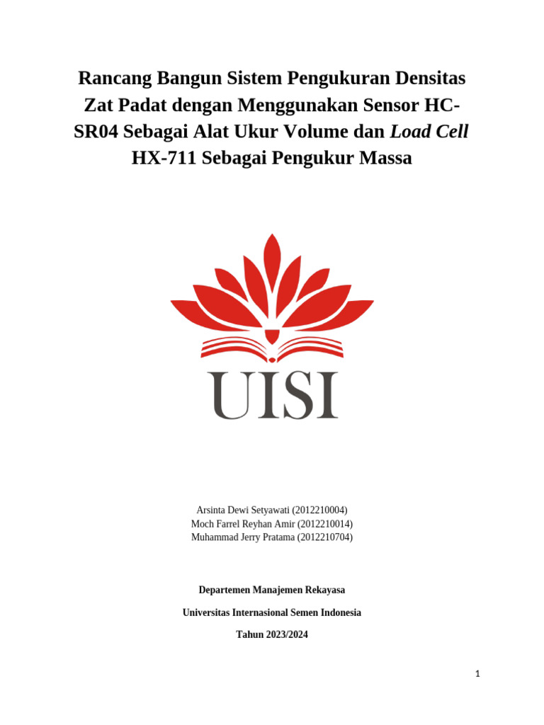 Format Tugas Final Project | PDF | Arduino | Technology & Engineering