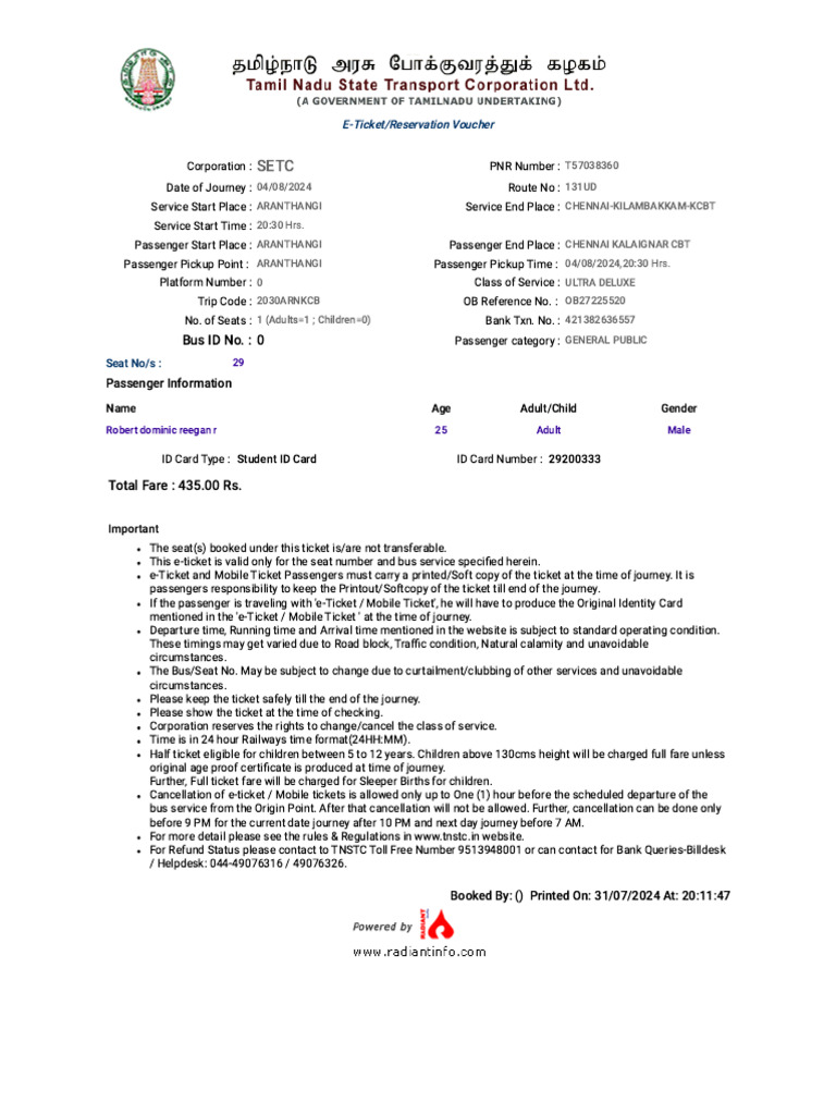 TNSTC | PDF