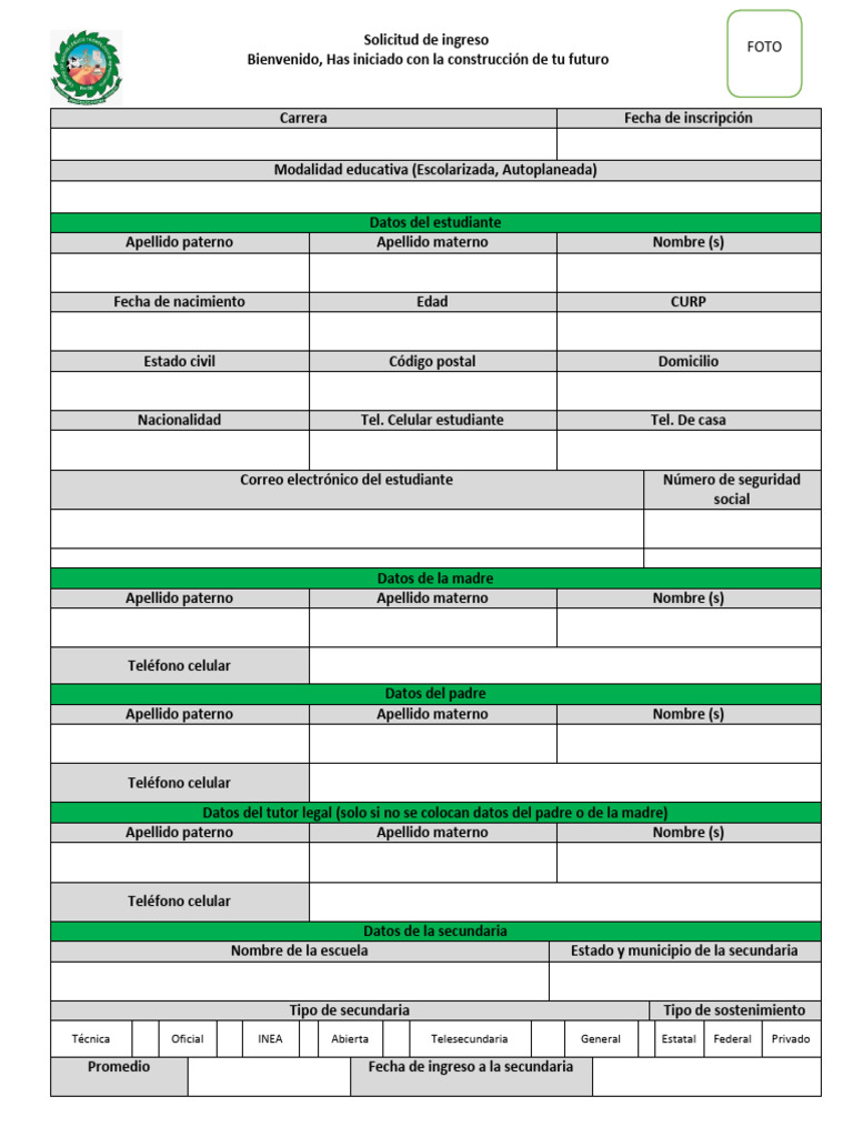 Solicitud de Ingreso 2024 | PDF