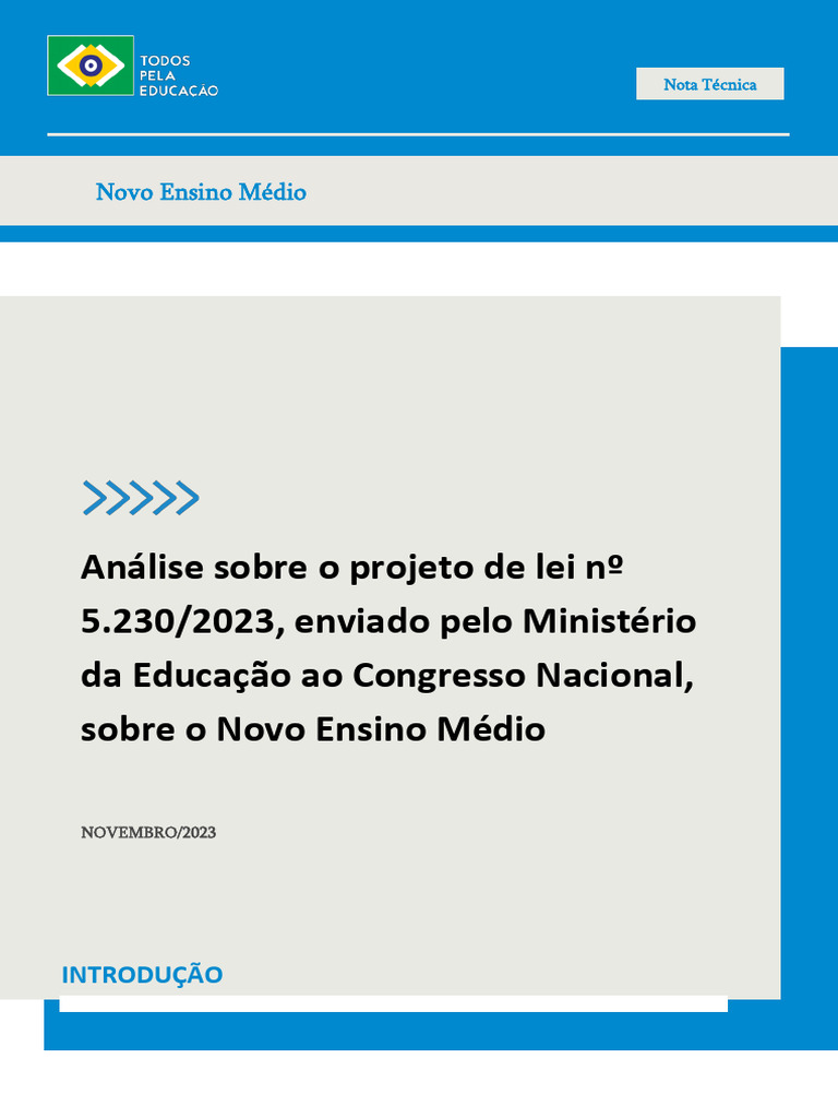 Posicionamento TPE - PL Novo Ensino Médio | PDF