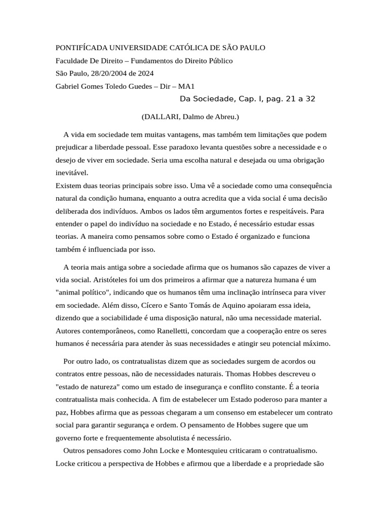 Dallari, Dalmo de Abreu | PDF