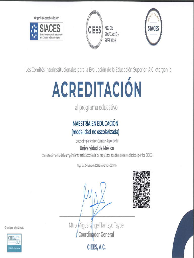 ACREDITACION Maestria en Educacion UDM | PDF