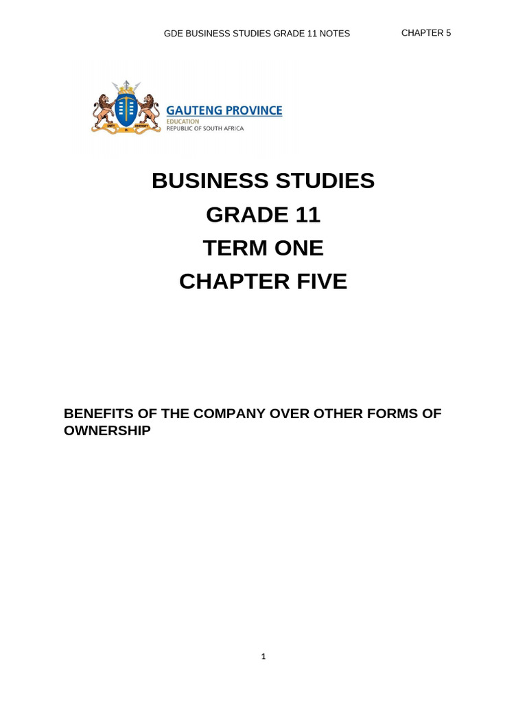Benefits of Company Ownership in Grade 11 | PDF | Partnership | Business