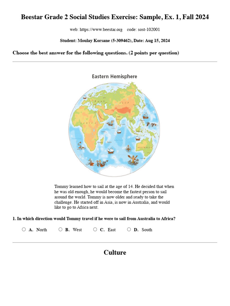 Beestar Exercise Social Studies 1 G2 | PDF