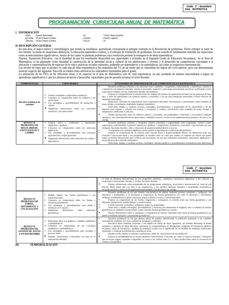 PROGRAMACION 2°revisado | PDF