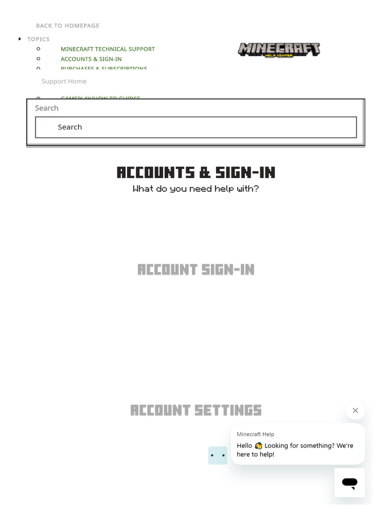 Accounts & Sign-In - Minecraft Help | PDF