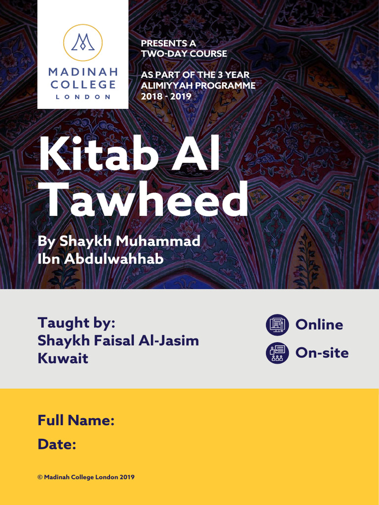 Kitab Al Tawheed Handout - Public | PDF