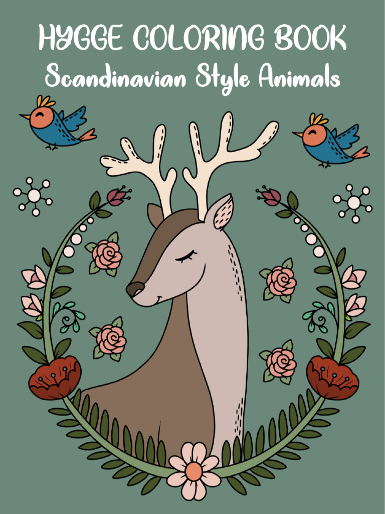 Hygge Scandinavian Animals Coloring Book Etsy | PDF