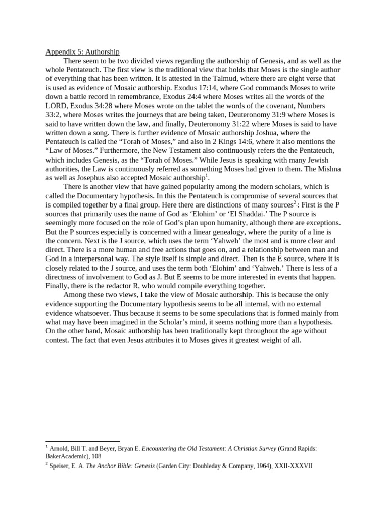 Genesis 34 - Appendix 5 | PDF