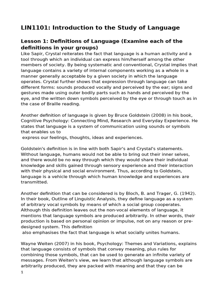 Lin 1101 Handout 1 Pdf