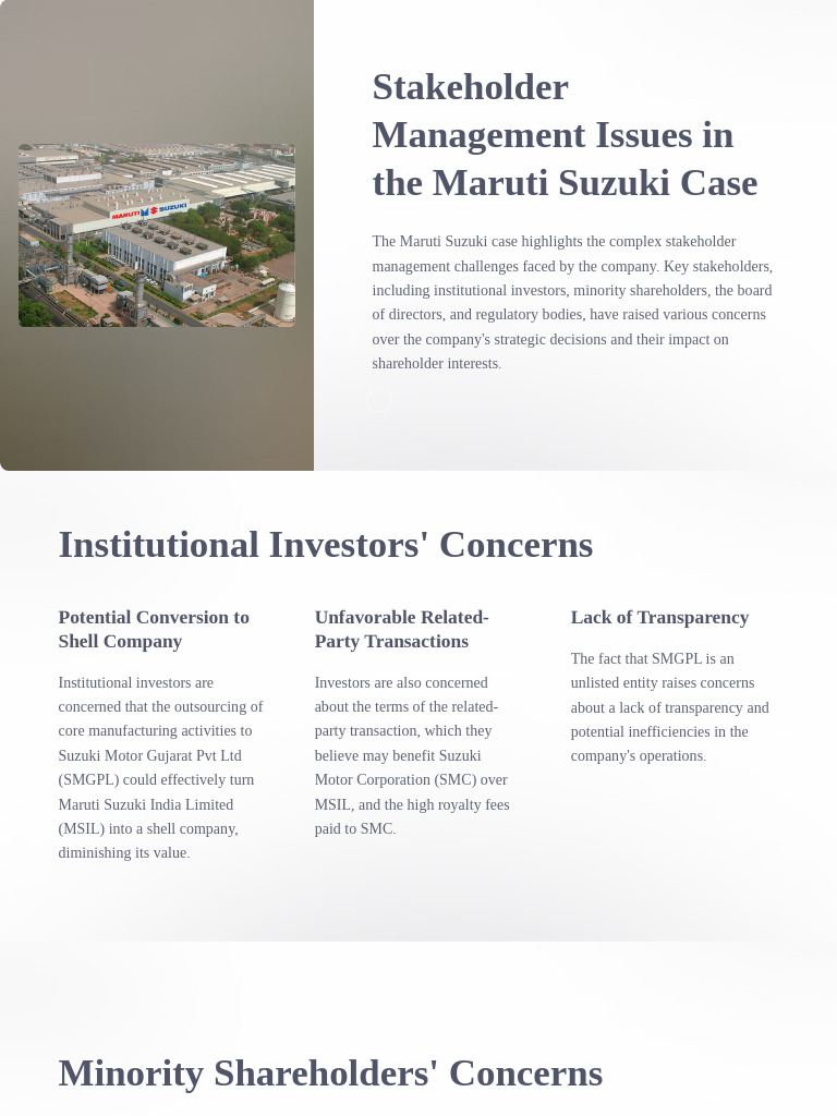 Stakeholder Management Issues in The Maruti Suzuki Case | PDF
