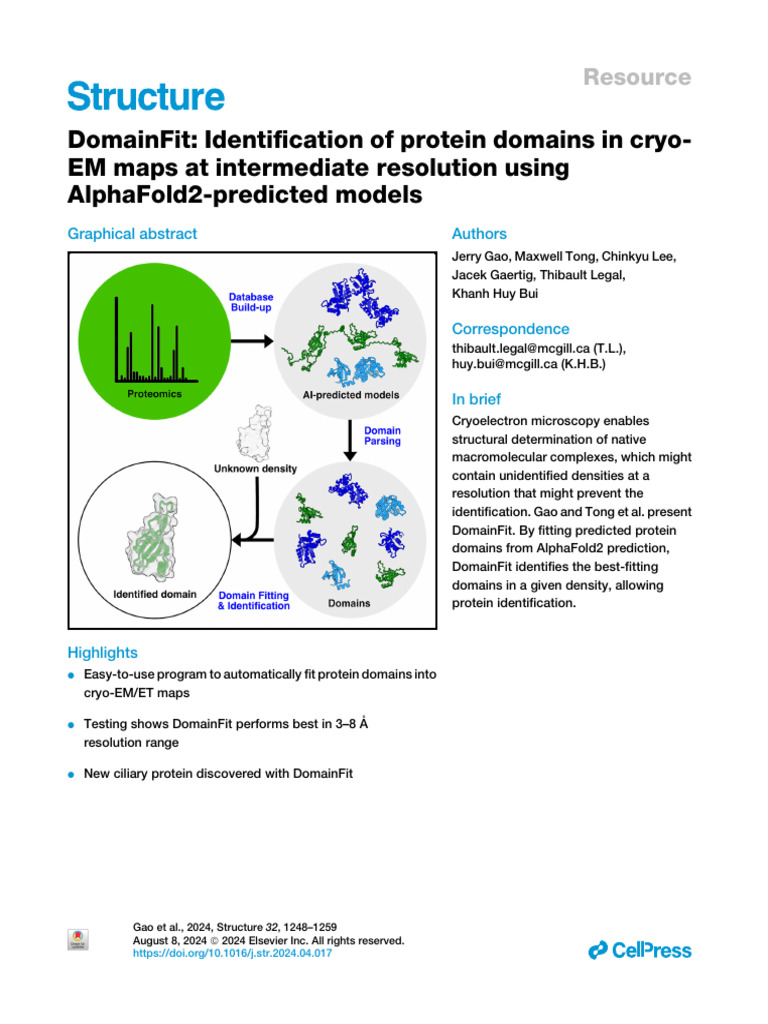 DomainFit Identification of Protein Domains in CR | PDF