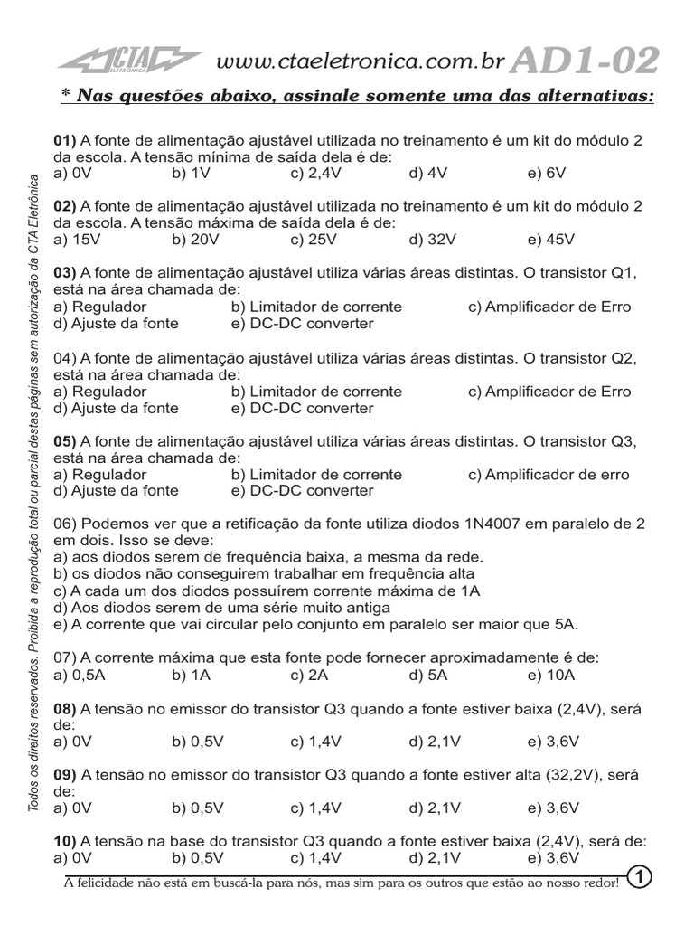 Bloco de Exercicio AD1-02 | PDF