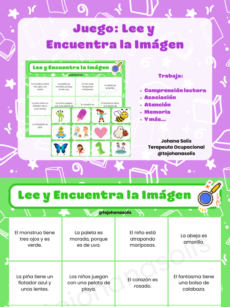 Juego Lee y Encuentra La Imágen | PDF